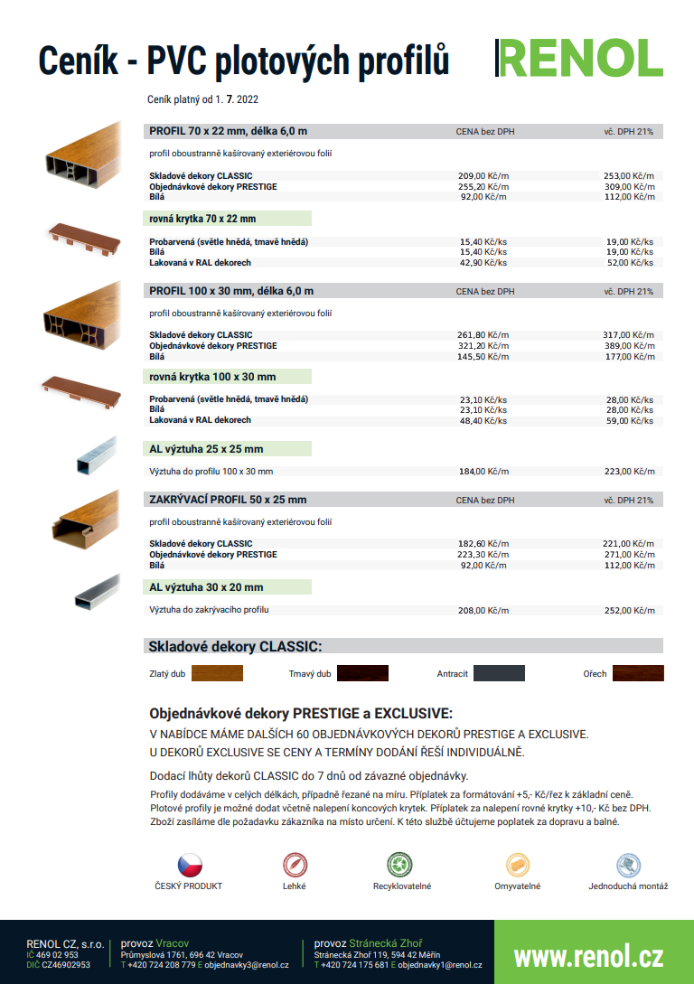 Ceník | RENOL CZ, s.r.o.